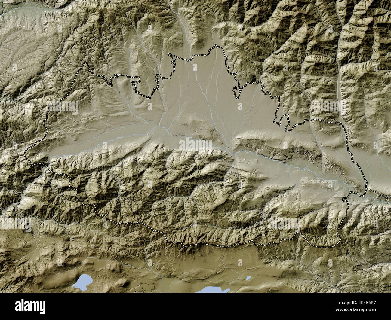 Shida Kartli, region of Georgia. Elevation map colored in wiki style ...