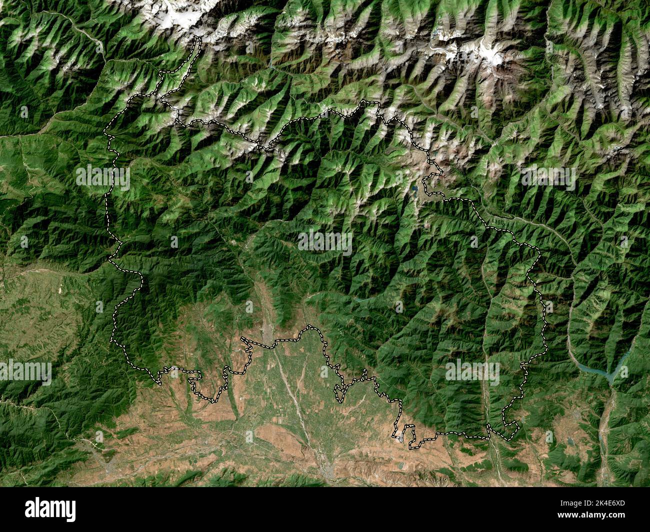 South Ossetia, independent city of Georgia. High resolution satellite ...