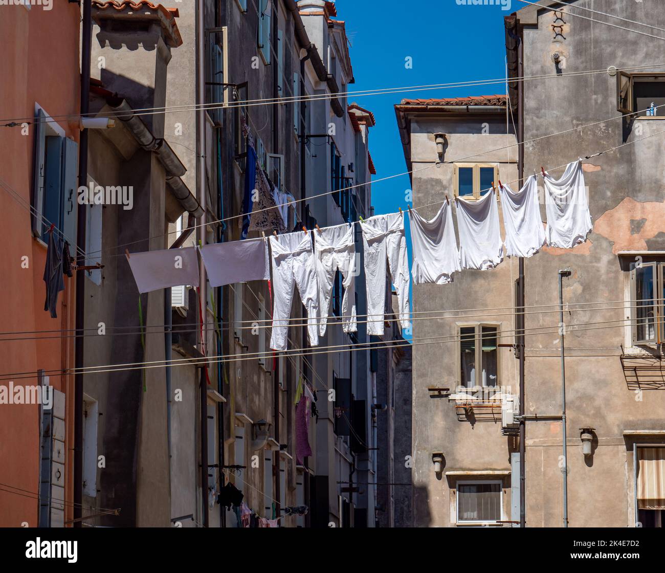 Laundry on the line in Italy Stock Photo - Alamy