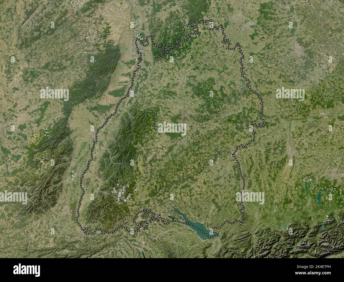 Baden-Wurttemberg, state of Germany. Low resolution satellite map Stock ...