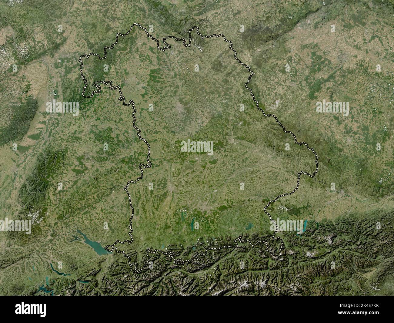 Bayern, region of Germany. Low resolution satellite map Stock Photo - Alamy