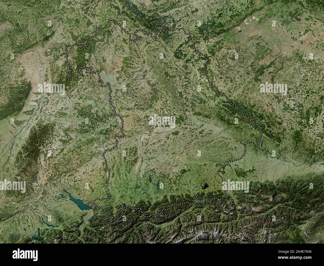 Bayern, region of Germany. High resolution satellite map Stock Photo ...