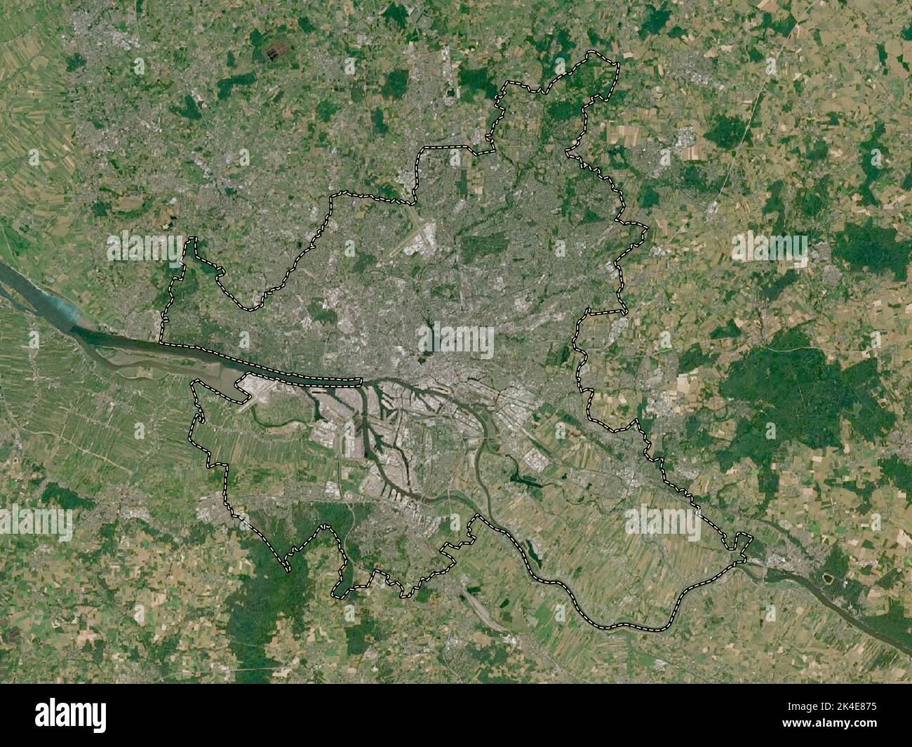 Hamburg, state of Germany. Low resolution satellite map Stock Photo - Alamy
