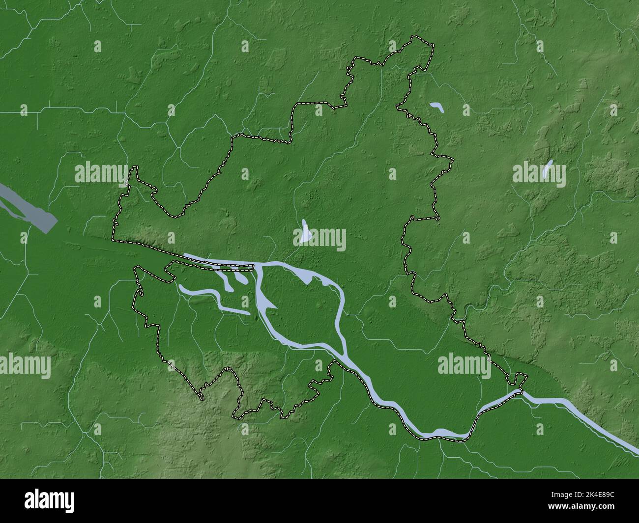Hamburg, state of Germany. Elevation map colored in wiki style with ...
