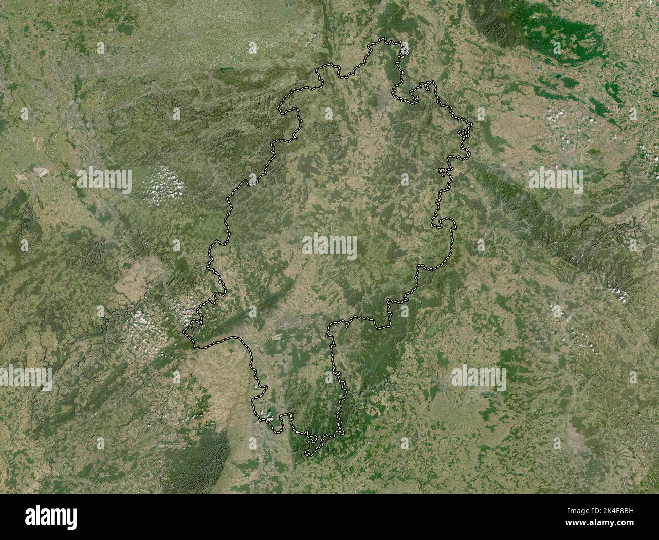 Hessen, state of Germany. Low resolution satellite map Stock Photo - Alamy