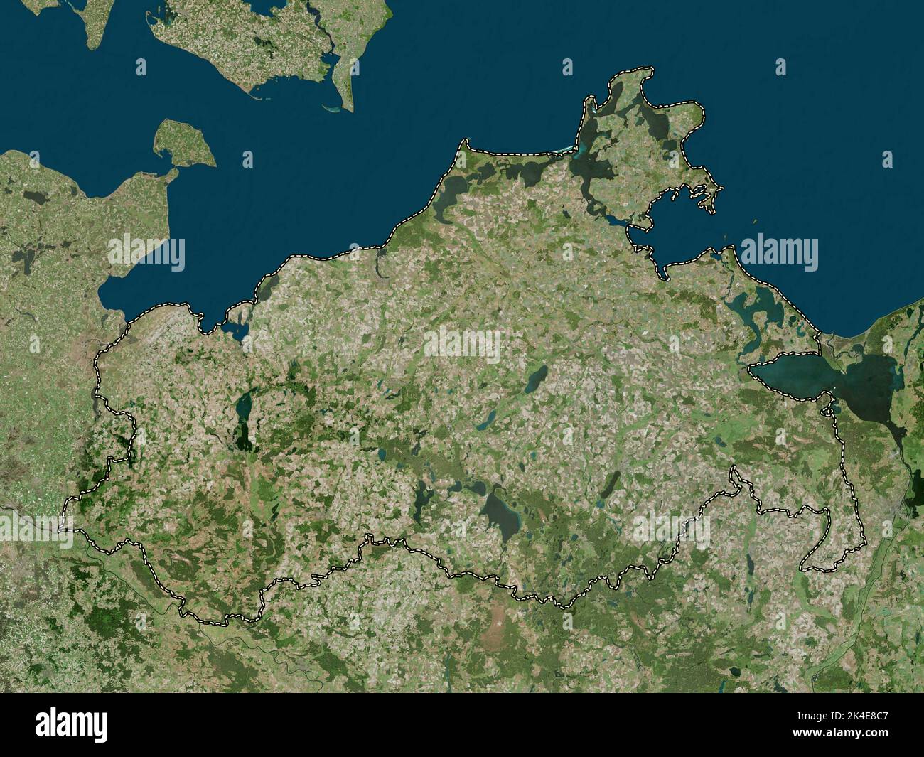 Mecklenburg-Vorpommern, state of Germany. High resolution satellite map ...