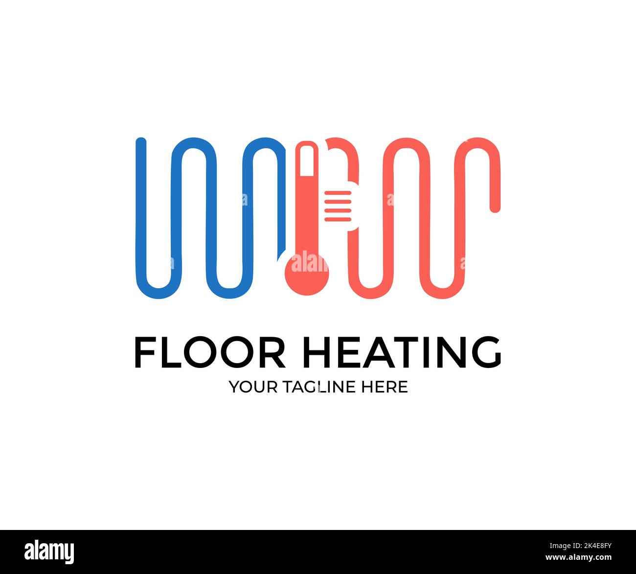 Heating floor system, Heat floor system for house logo design. Icon radiant heating floor. Pipe ...