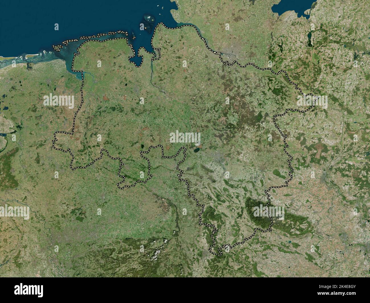 Niedersachsen, state of Germany. High resolution satellite map Stock ...