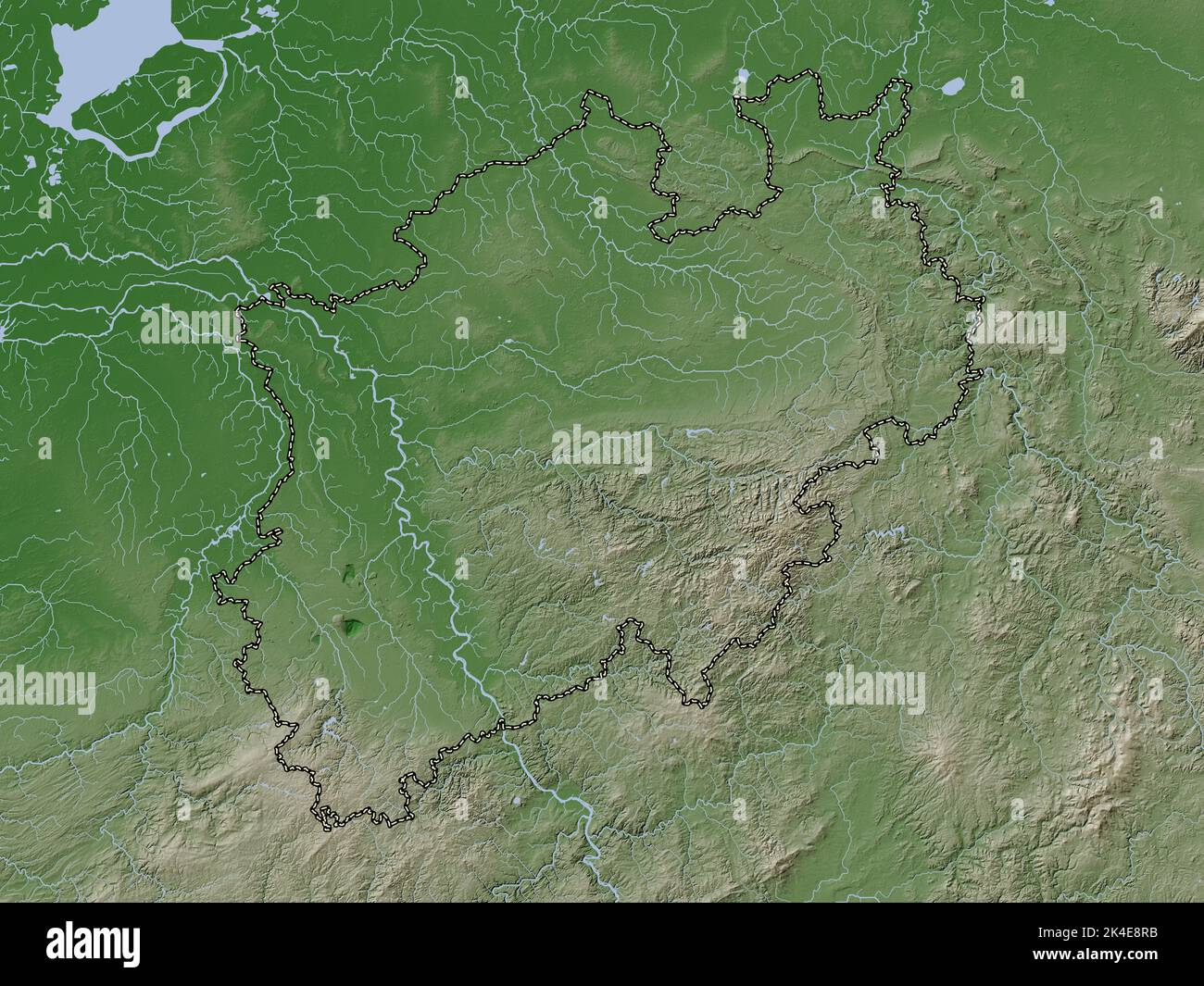 Nordrhein-Westfalen, state of Germany. Elevation map colored in wiki ...