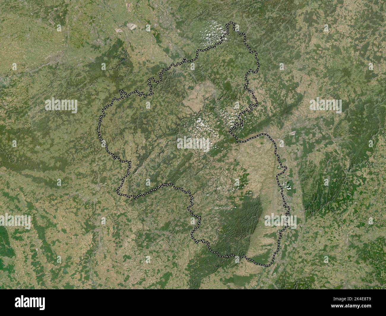 Rheinland-Pfalz, state of Germany. Low resolution satellite map Stock ...