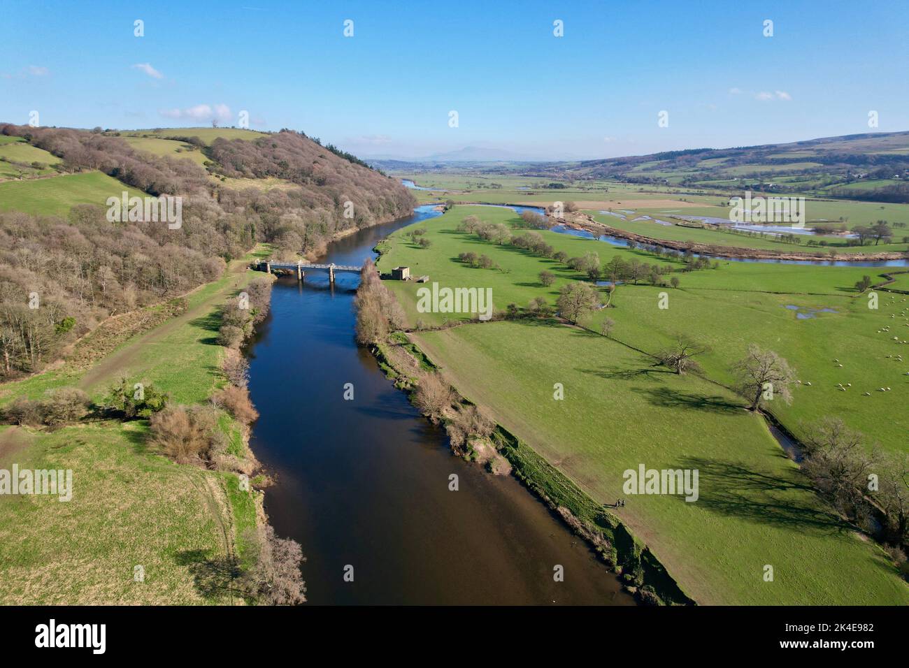An aerial shot of a beautiful nature view with a long river Stock Photo ...