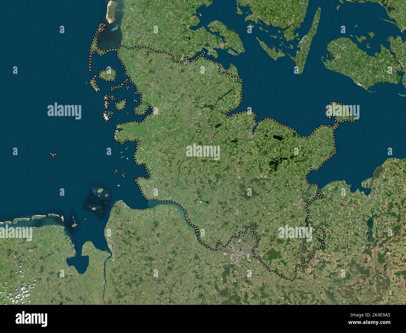 Schleswig-Holstein, state of Germany. High resolution satellite map ...