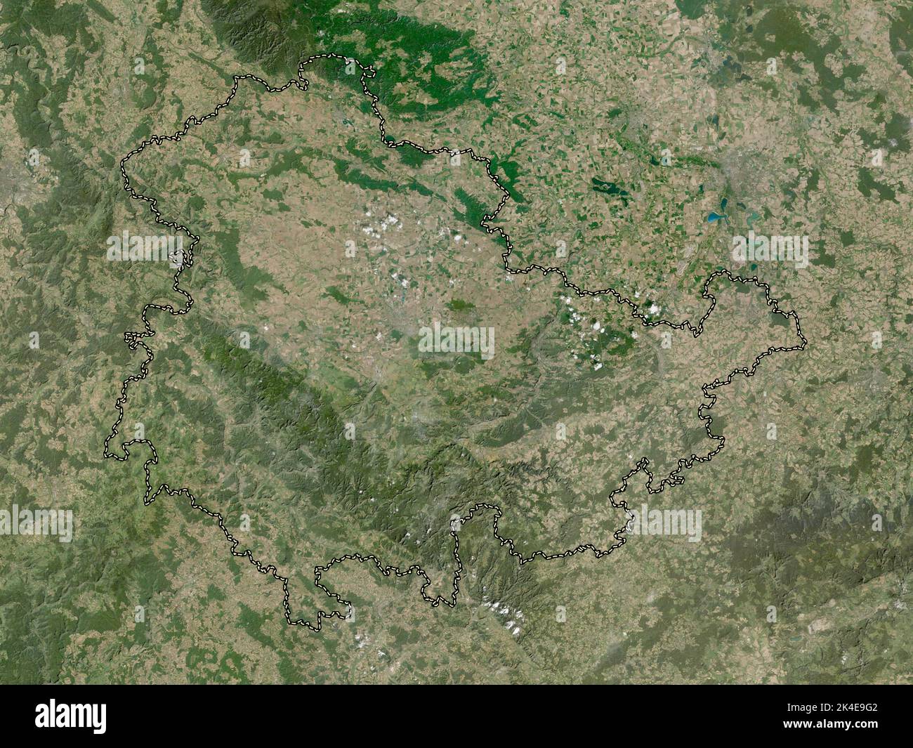 Thuringen, state of Germany. Low resolution satellite map Stock Photo ...