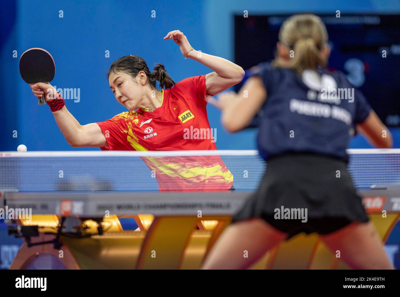 CHENGDU, CHINA - OCTOBER 2, 2022 - Chen Meng of China competes against ...
