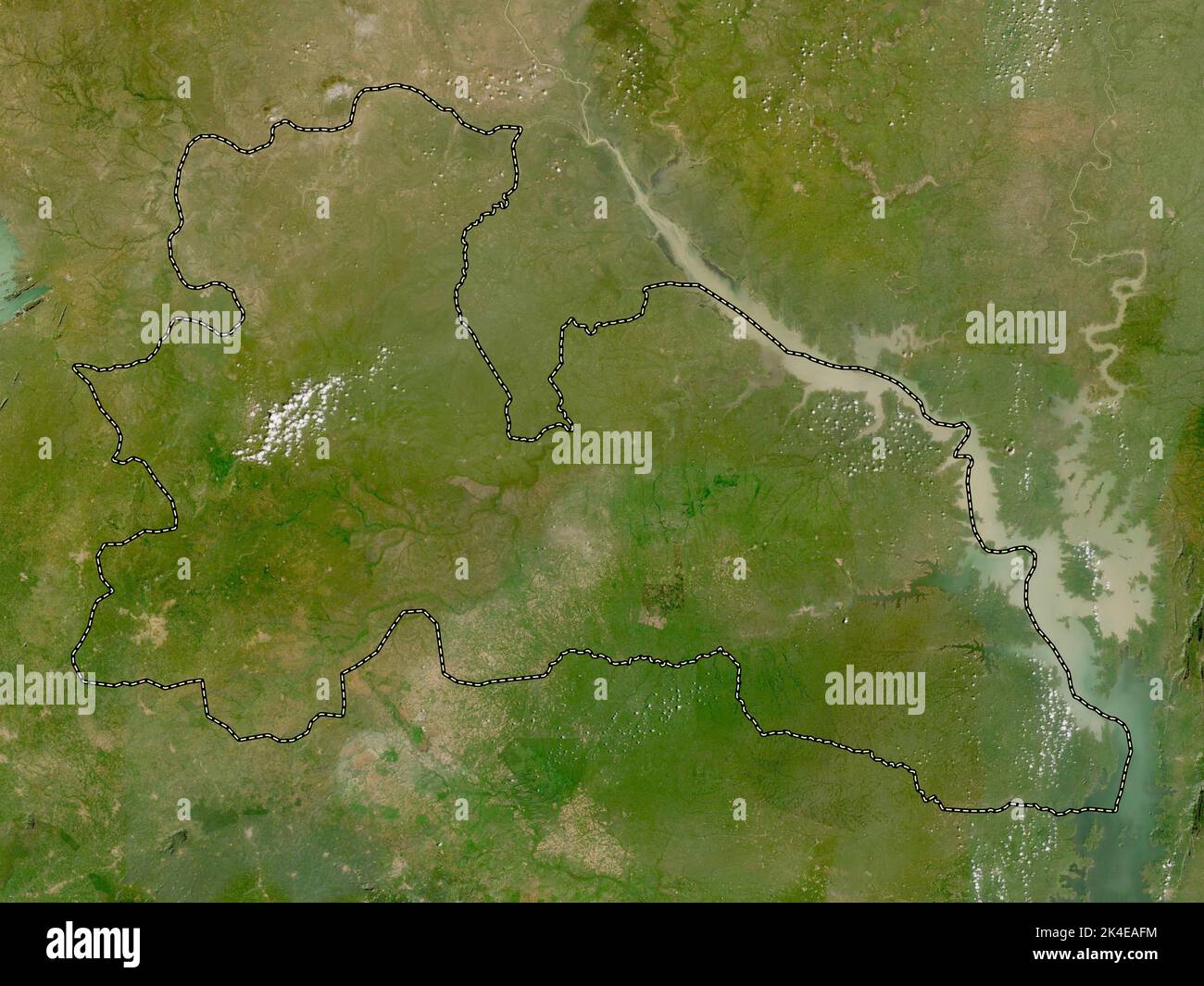 Bono East, region of Ghana. Low resolution satellite map Stock Photo ...