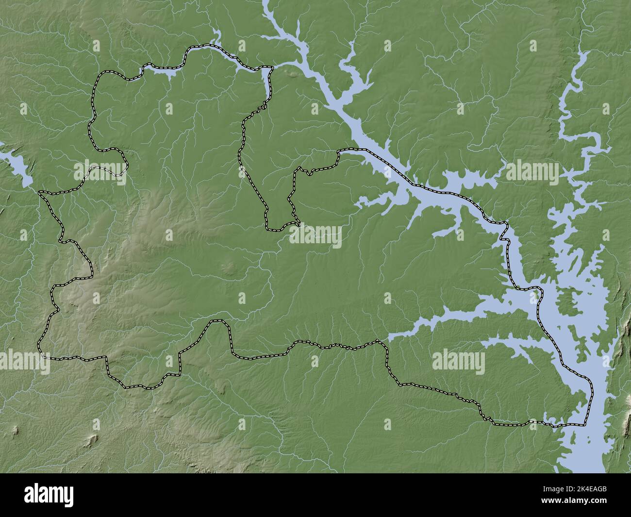Bono East, region of Ghana. Elevation map colored in wiki style with ...