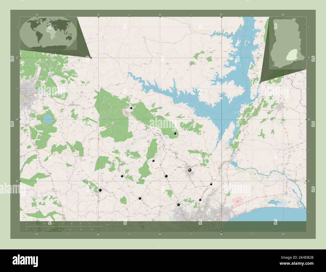 Map Of Eastern Region Of Ghana Ghana Regions Stock Illustrations