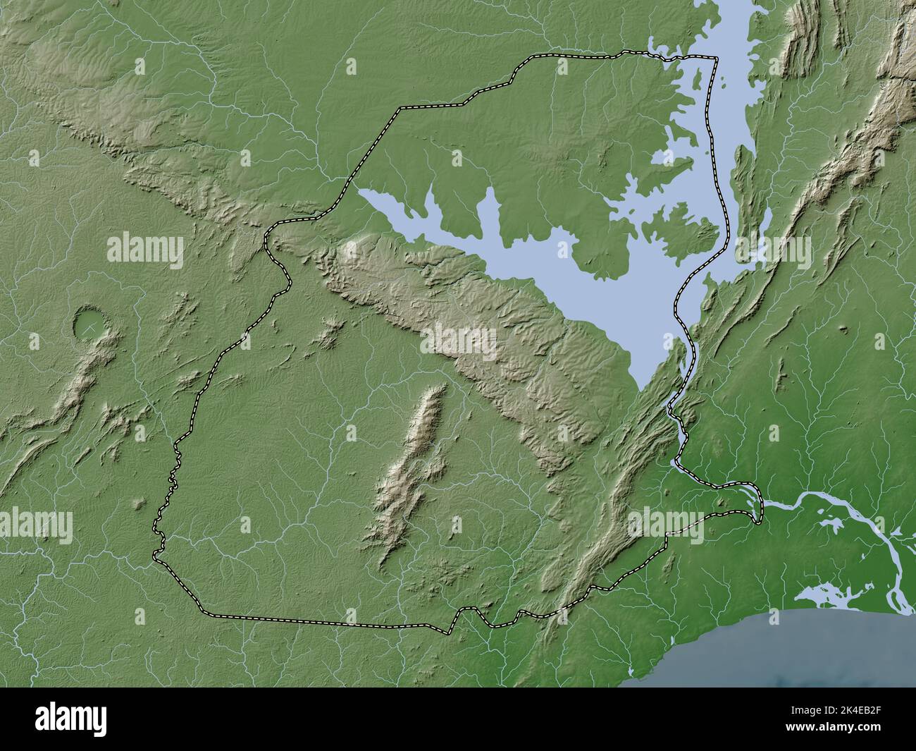 Eastern, region of Ghana. Elevation map colored in wiki style with ...