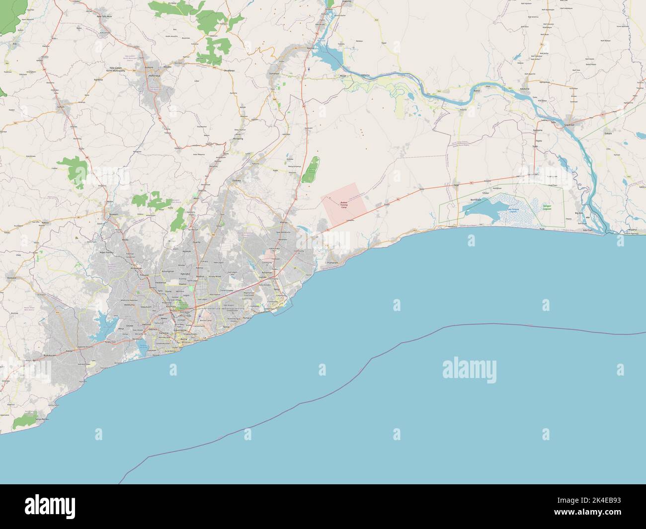 Greater Accra, region of Ghana. Open Street Map Stock Photo - Alamy