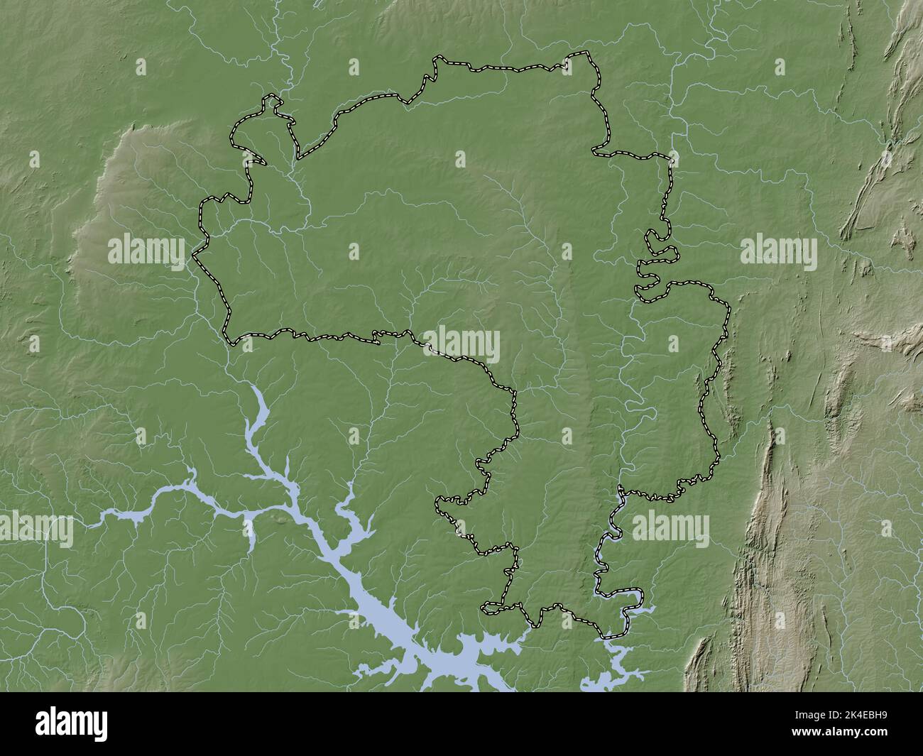 Northern, region of Ghana. Elevation map colored in wiki style with ...