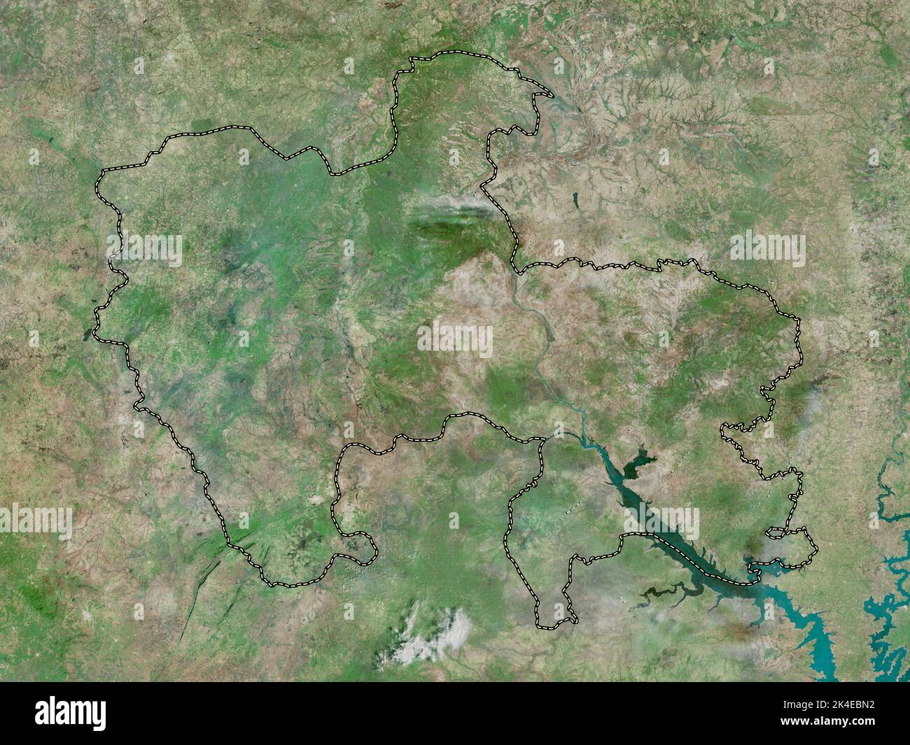 Savannah, region of Ghana. High resolution satellite map Stock Photo ...