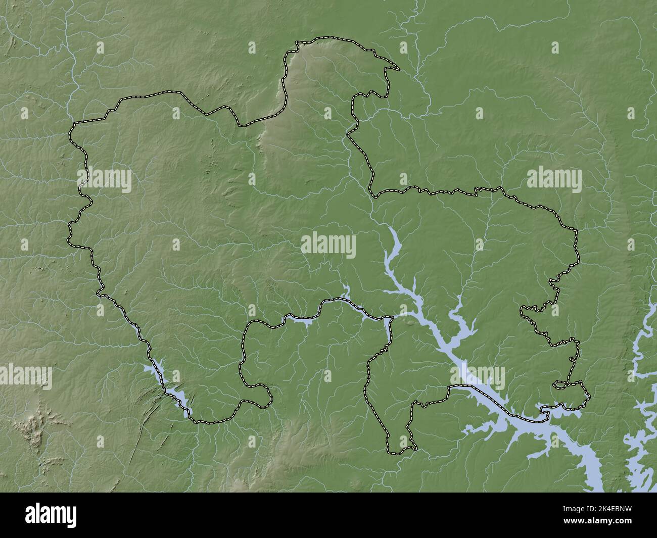 Savannah, region of Ghana. Elevation map colored in wiki style with ...