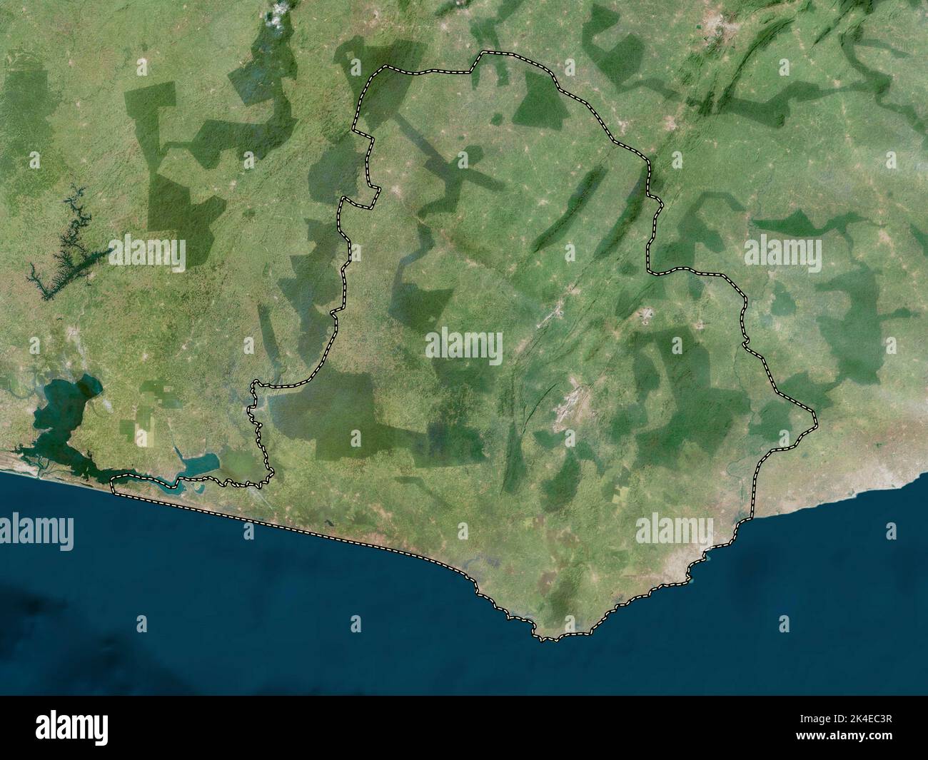 Western, region of Ghana. High resolution satellite map Stock Photo - Alamy