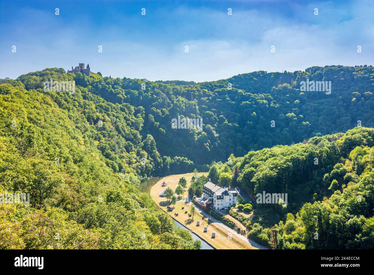 Bourscheid (Buerschent, Burscheid): Bourscheid Castle, Sauer (Sure ...