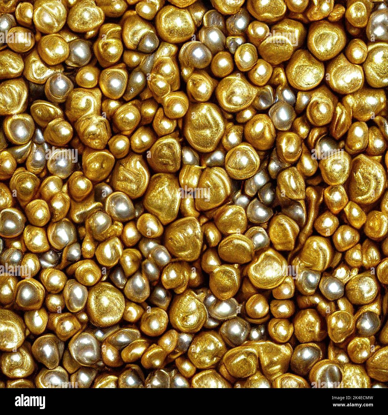 3D rendering ,lots of gold pebbles Stock Photo - Alamy