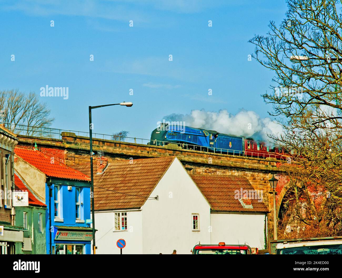 a4 Pacific no 60007 Sir Nigel Gresley at Yarm Viaduct, North Riding ...