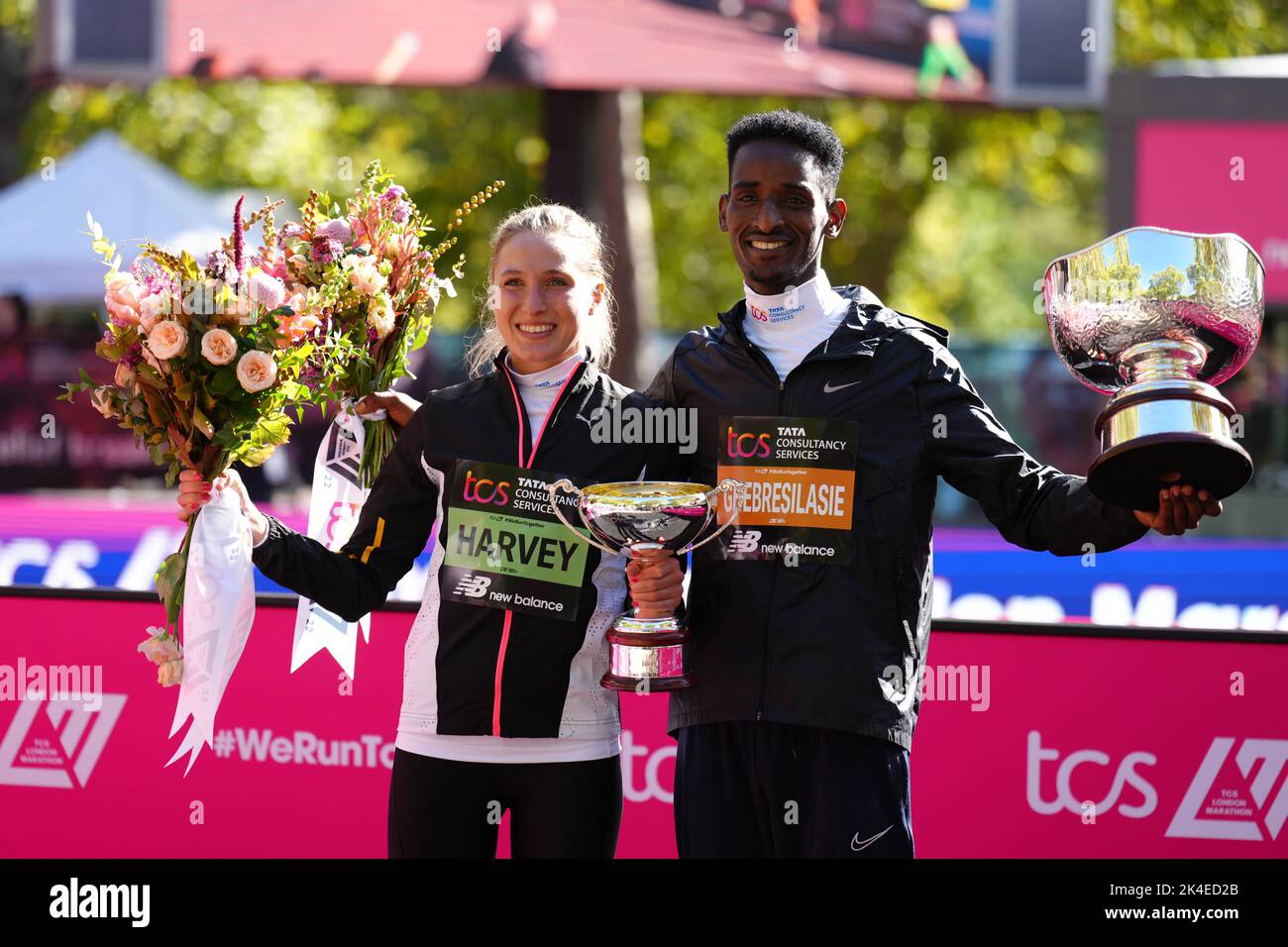 Great Britain's Weynay Ghebresilasie and Rose Harvey celebrate being ...
