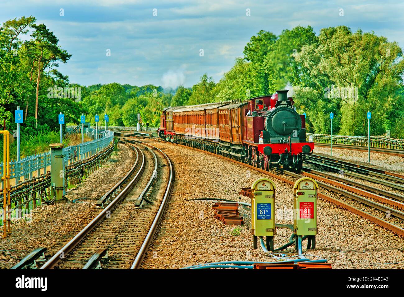 Metropolitan No 1 Steam Locomotive at Moor Park, with a charter train ...