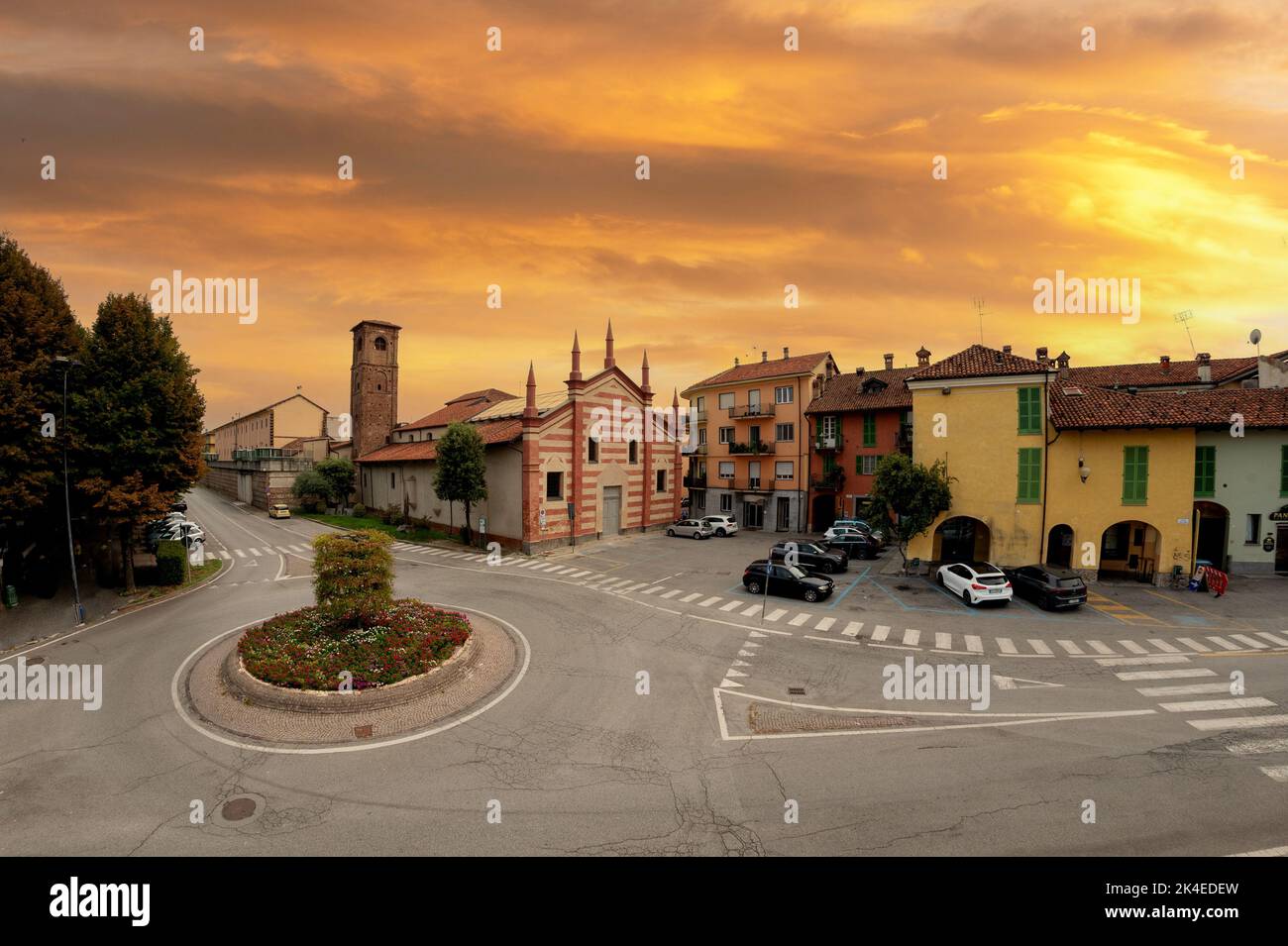 Fossano, Cuneo, Italy - September 03, 2022: piazza Luigi Bima with the ...