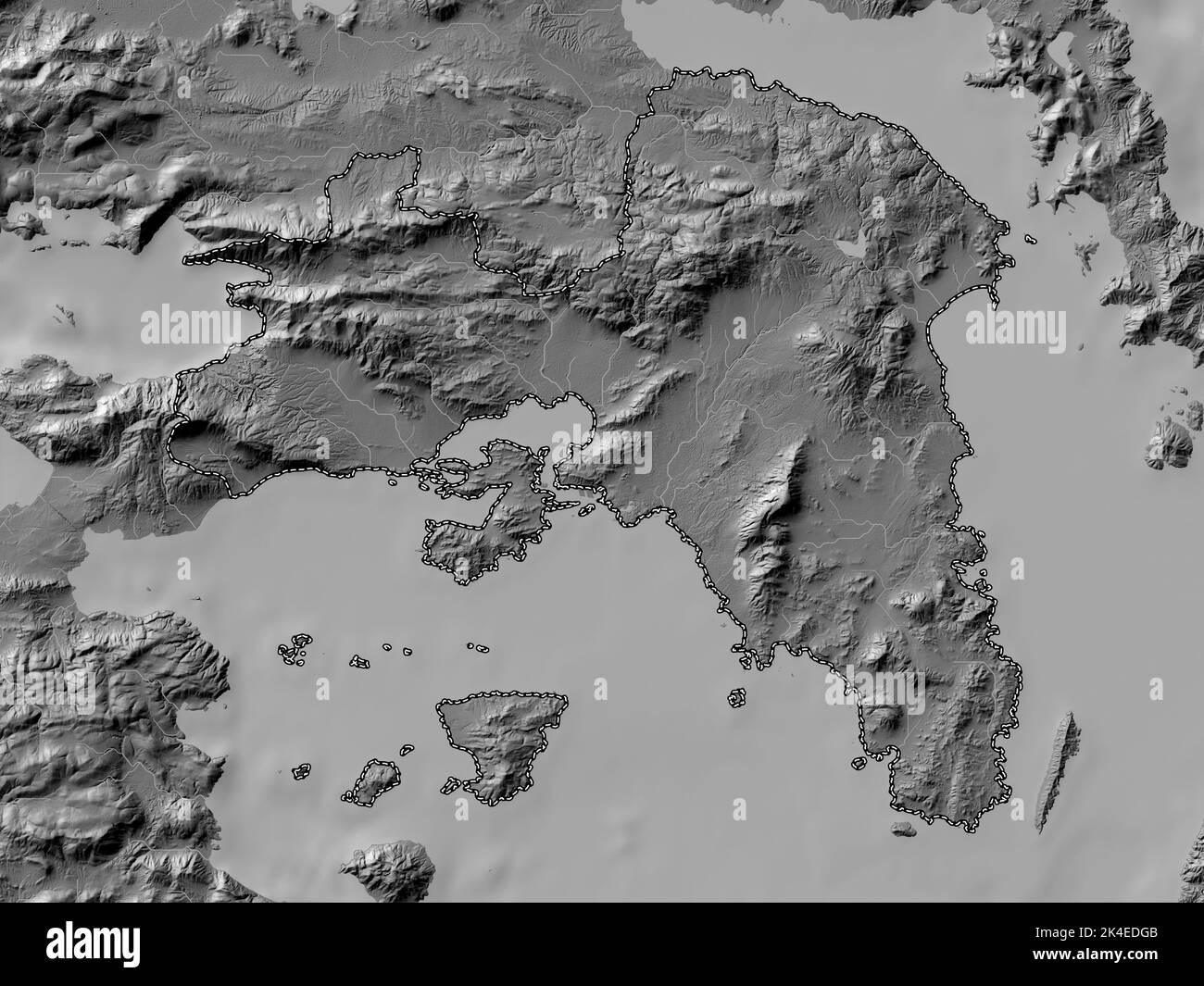 Athens, decentralized administration of Greece. Bilevel elevation map ...