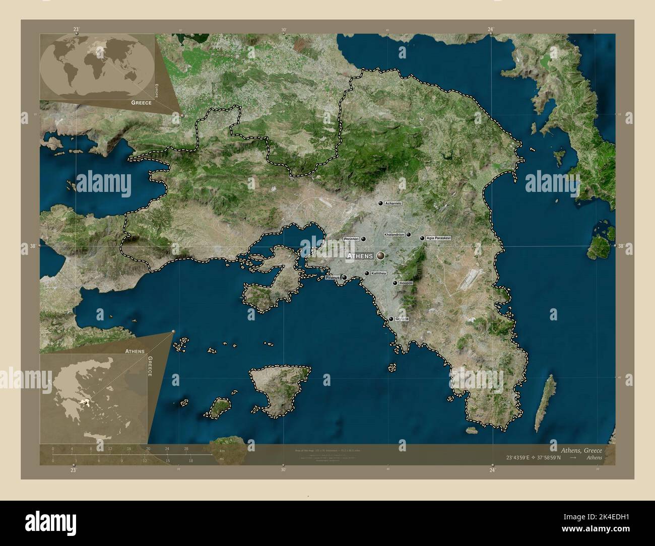 Athens, decentralized administration of Greece. High resolution ...