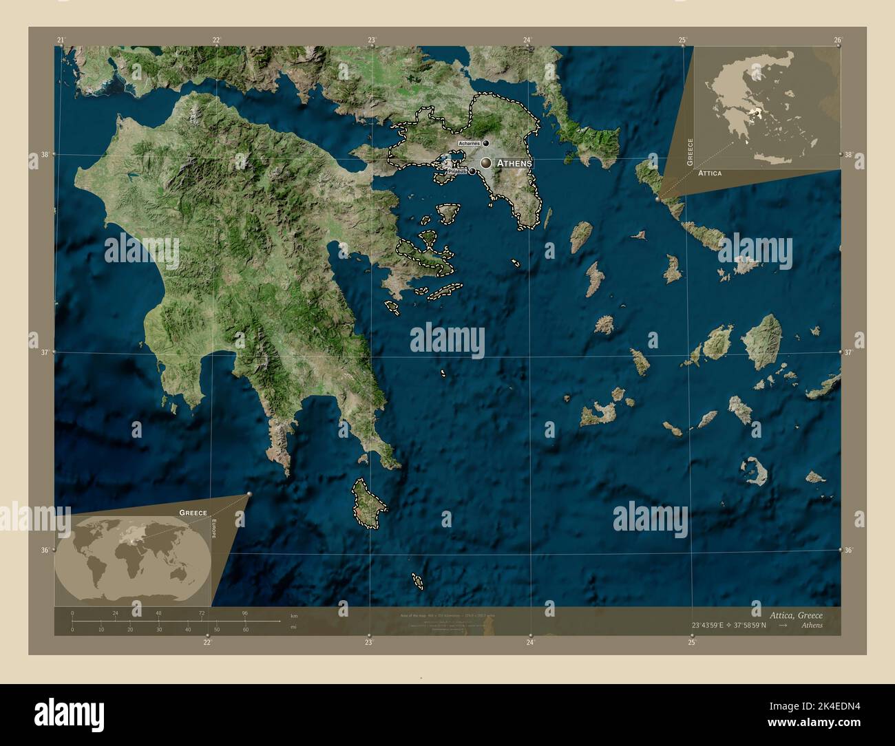 Attica, decentralized administration of Greece. High resolution ...