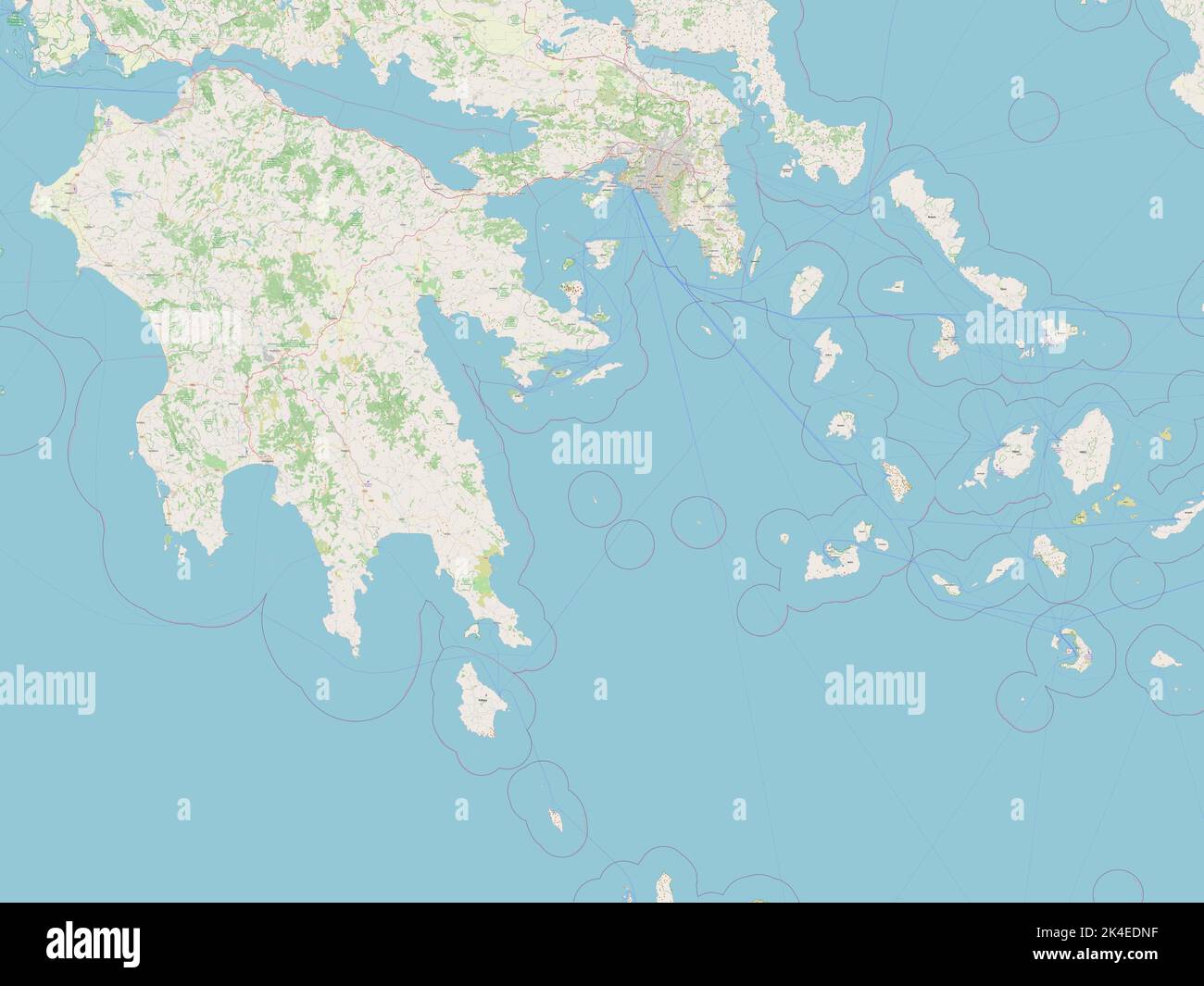 Attica, decentralized administration of Greece. Open Street Map Stock ...