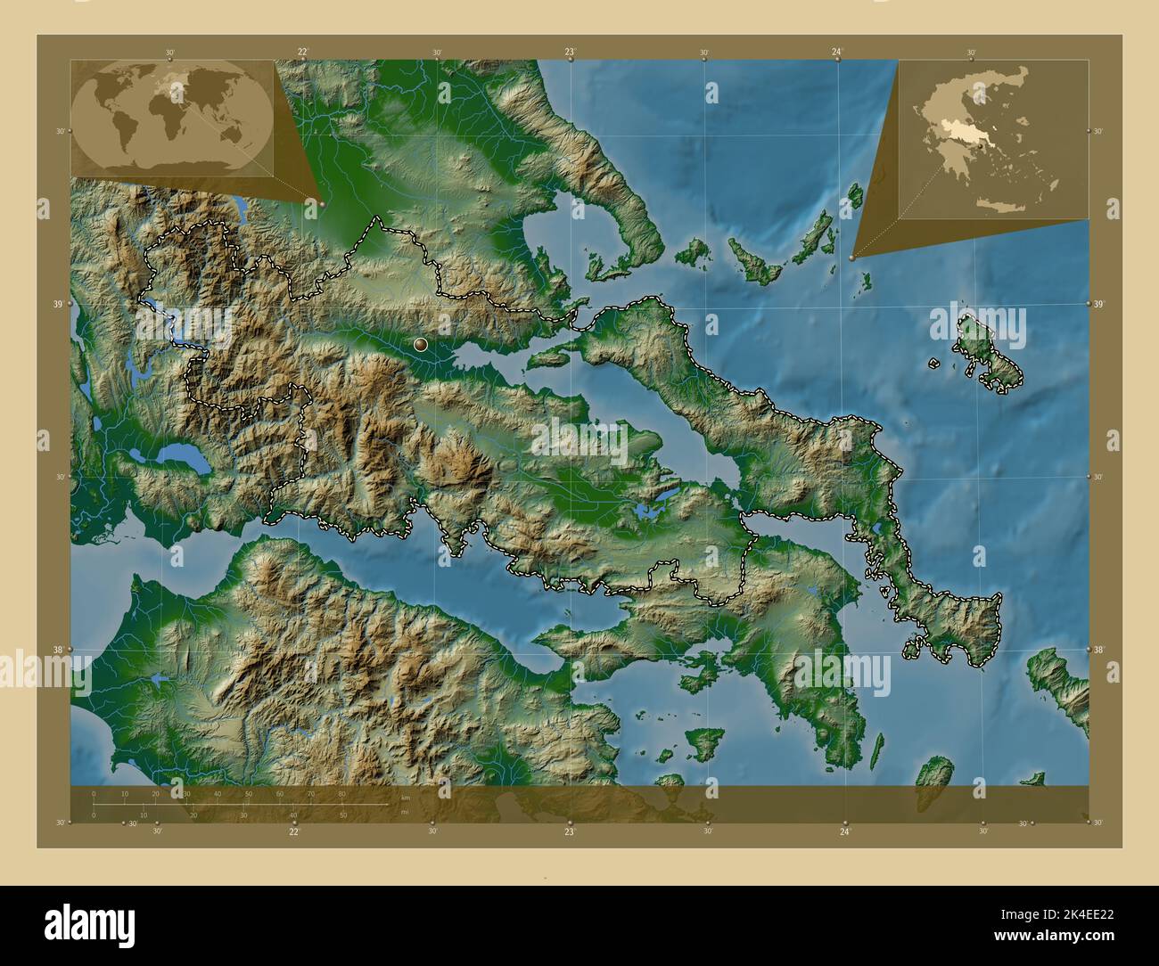 Central Greece, decentralized administration of Greece. Colored ...