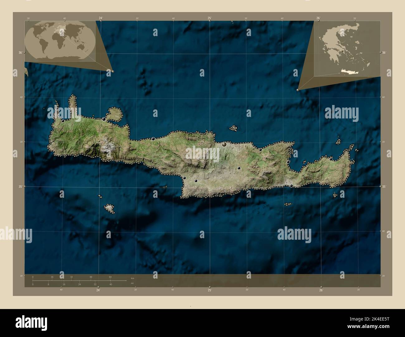 Crete, decentralized administration of Greece. High resolution ...