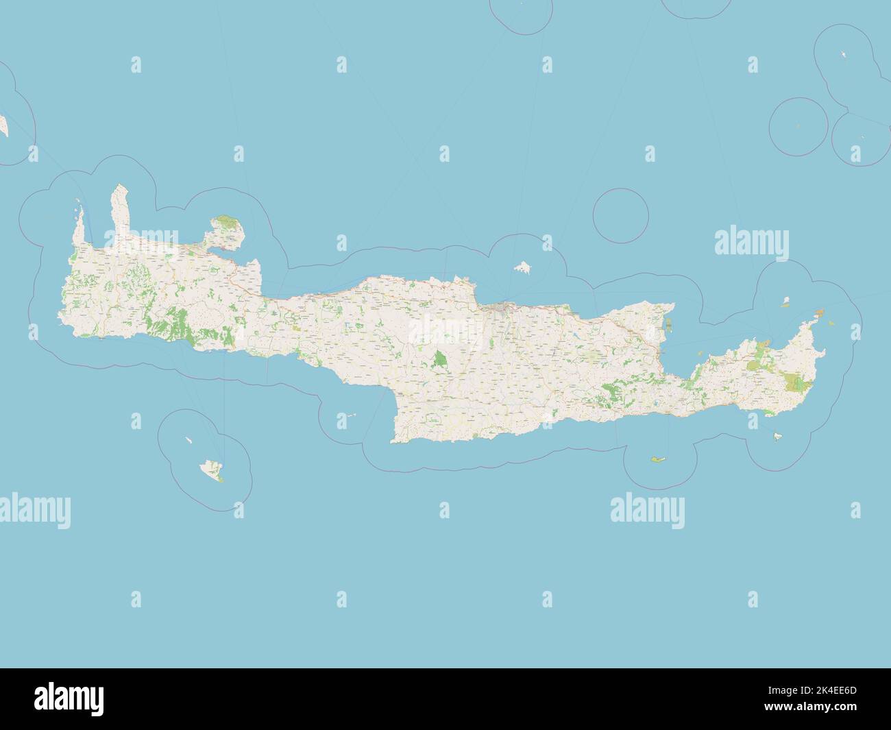 Crete, decentralized administration of Greece. Open Street Map Stock ...