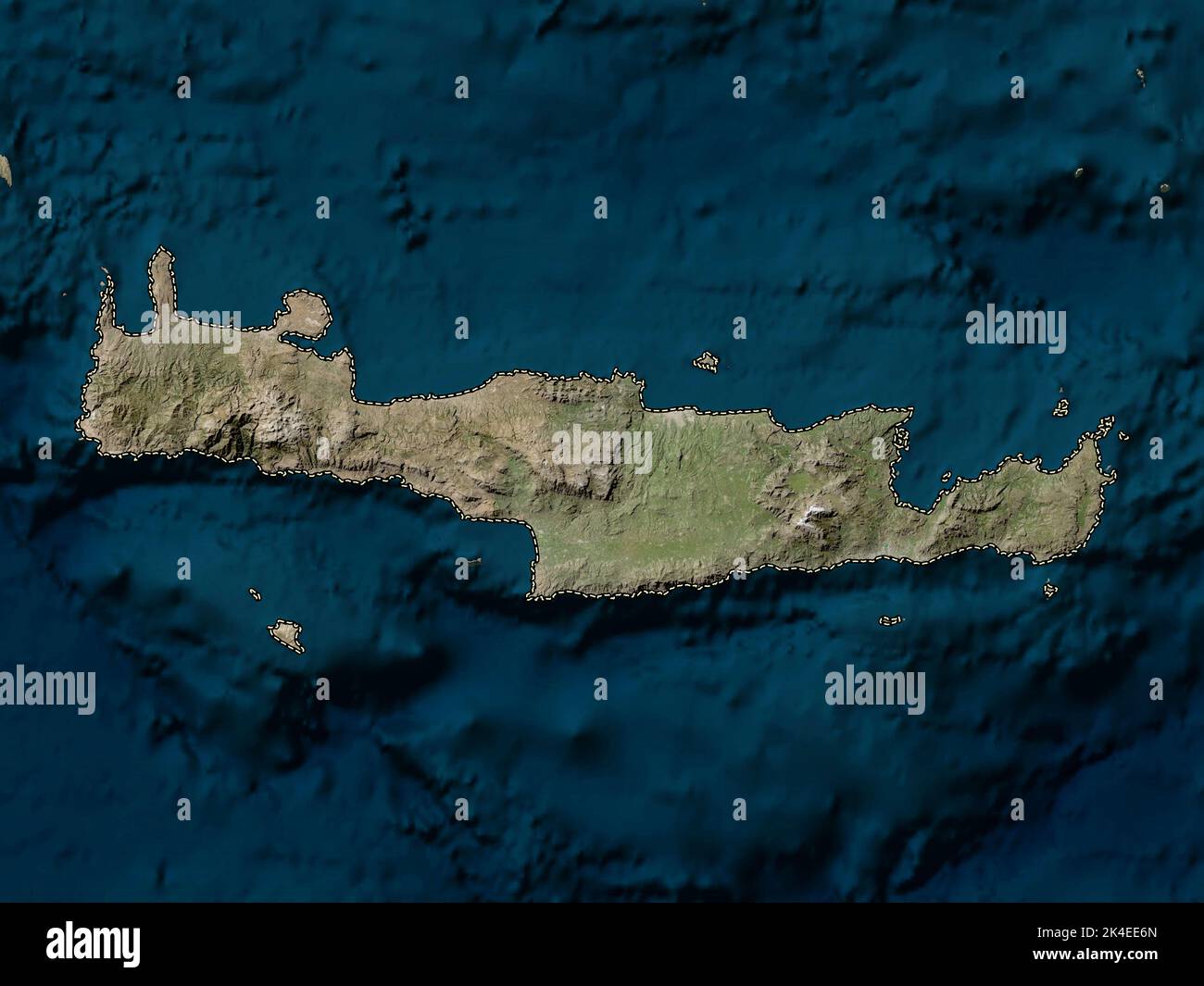 Crete, decentralized administration of Greece. Low resolution satellite ...