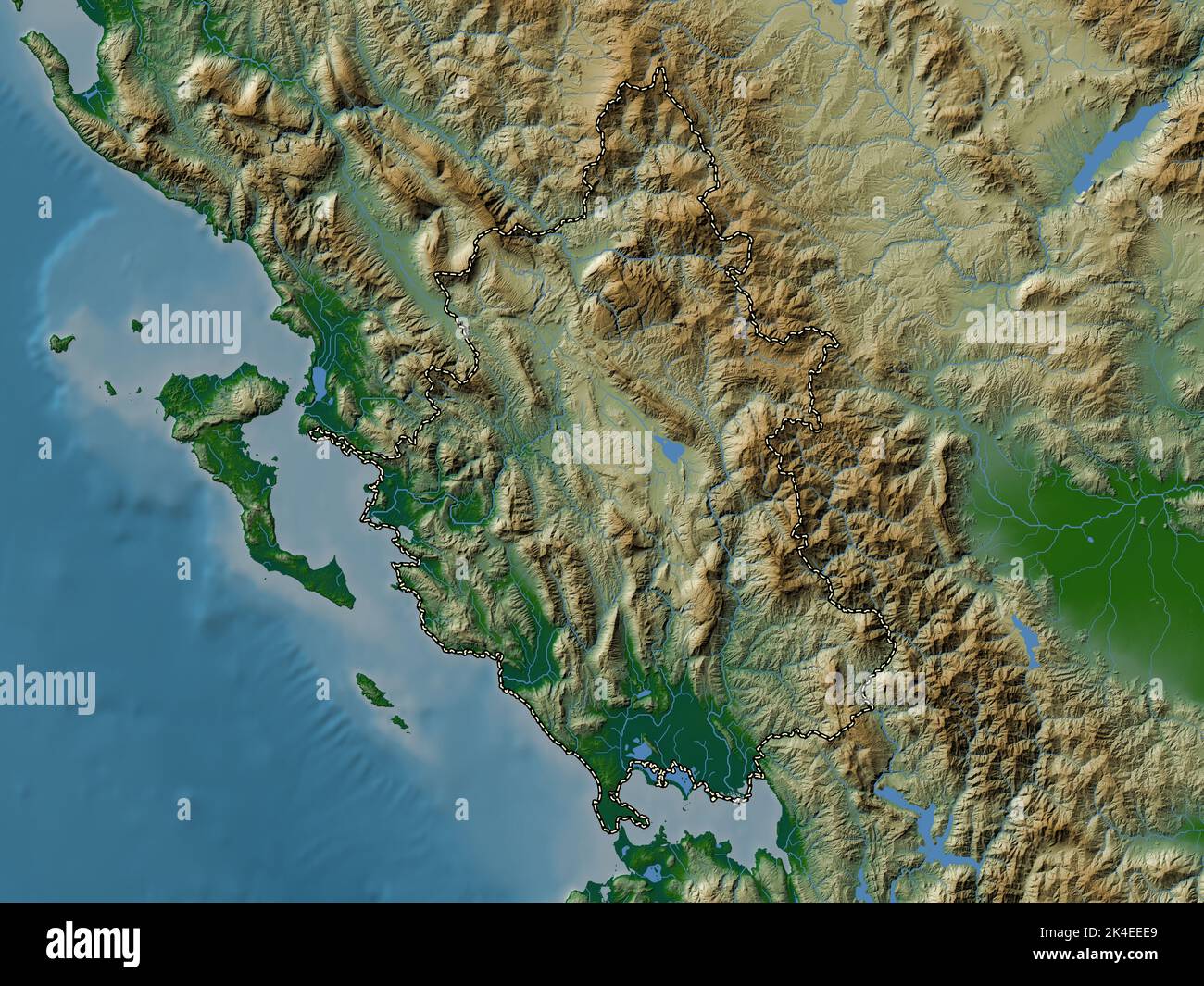 Epirus, decentralized administration of Greece. Colored elevation map ...