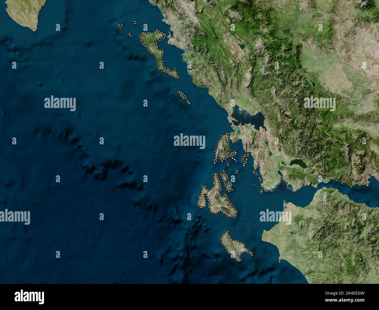 Ionian Islands, decentralized administration of Greece. High resolution ...