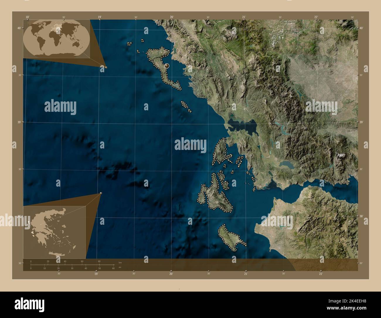 Ionian Islands, decentralized administration of Greece. Low resolution ...