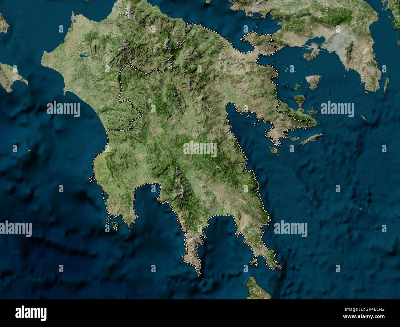 Peloponnese, decentralized administration of Greece. High resolution ...