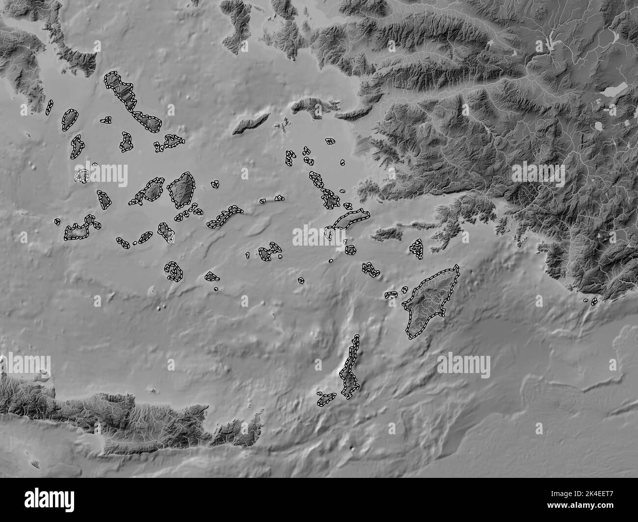 South Aegean, decentralized administration of Greece. Grayscale ...