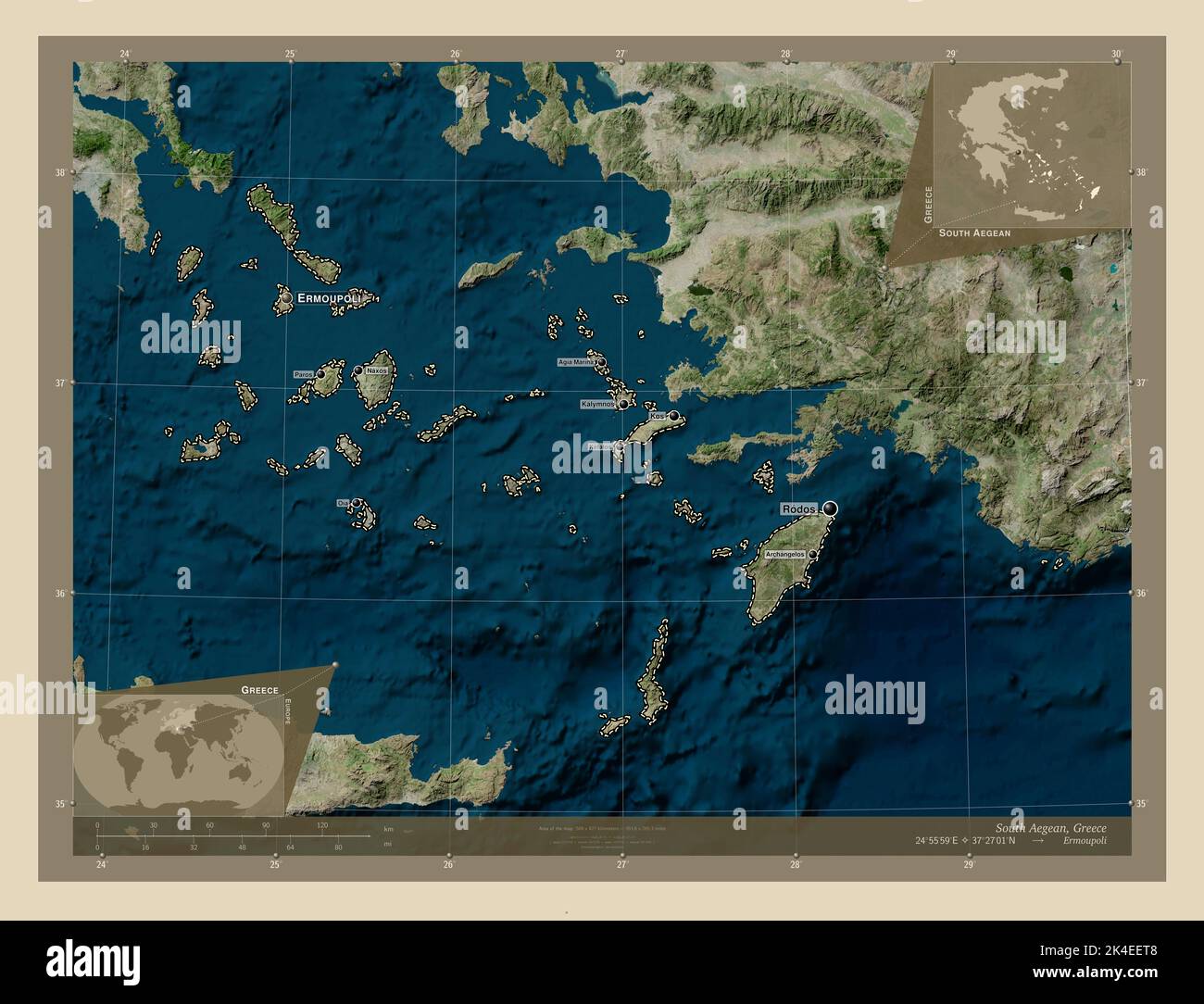 South Aegean, decentralized administration of Greece. High resolution ...