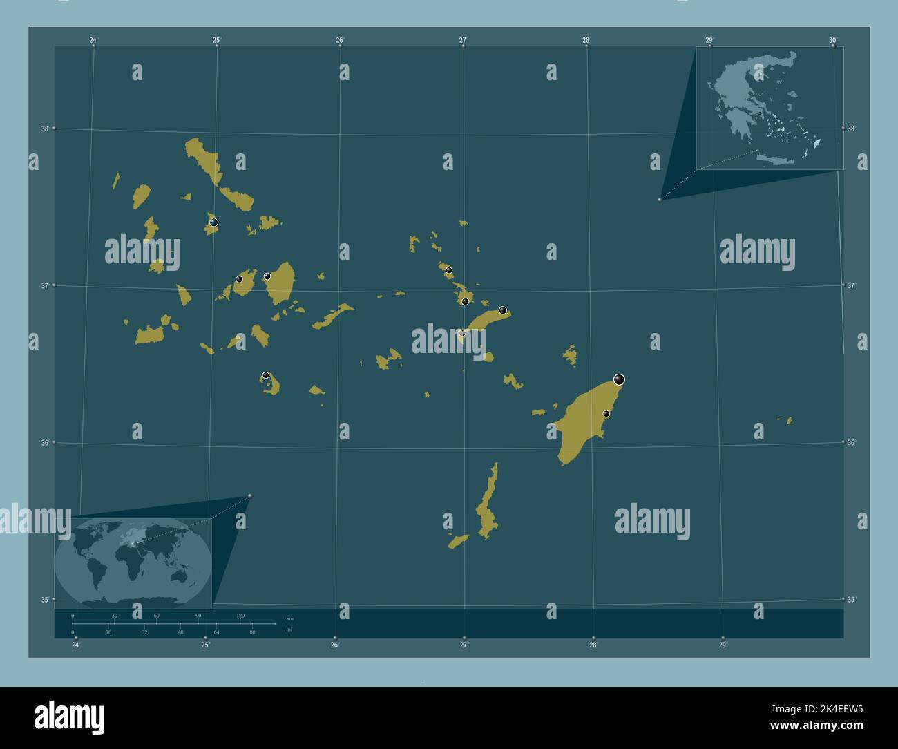 South Aegean, decentralized administration of Greece. Solid color shape ...