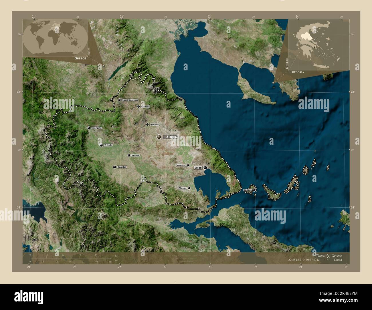 Thessaly, decentralized administration of Greece. High resolution ...