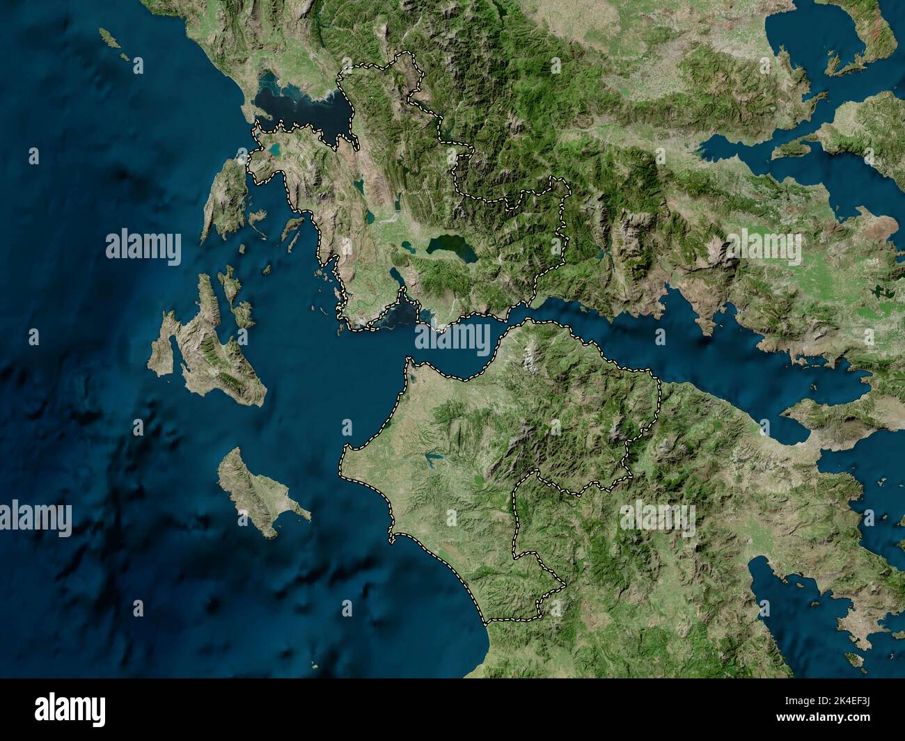 Western Greece, decentralized administration of Greece. High resolution ...